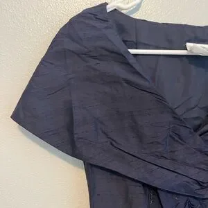 Laura Ashley | Dresses | Vintage Laura Ashley 8s Navy Silk Embroidered ...